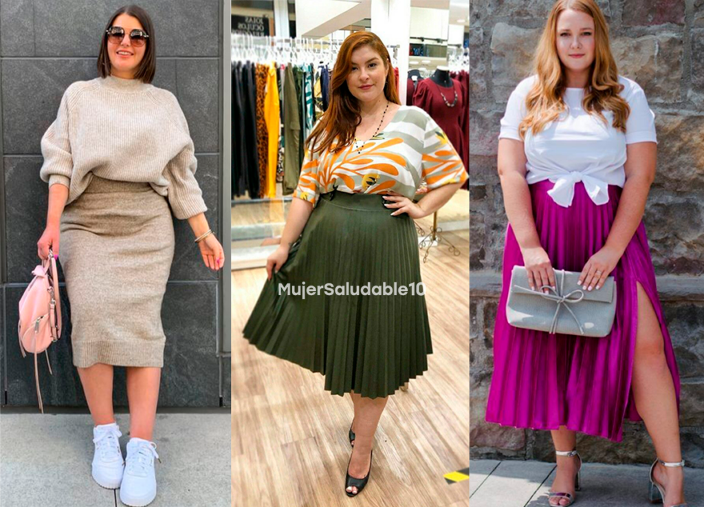 Luce con mucho estilo estos outfits con faldas para mujeres curvy ...