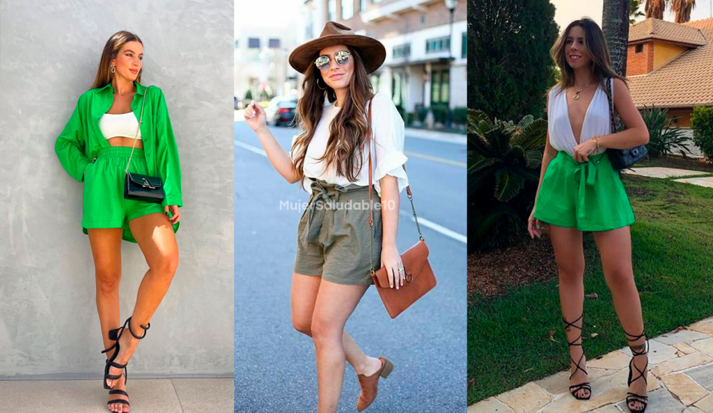 Outfits frescos con shorts verdes para el verano - Mujer saludable 10 ...