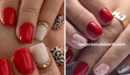 Diseños de uñas cortas en color rojo para fiestas - Mujer saludable 10 ...