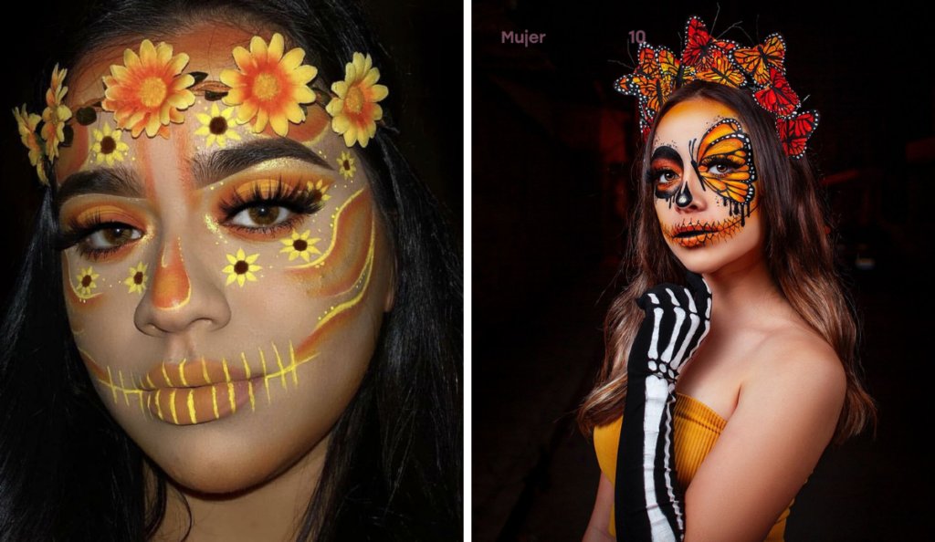 Maquillajes de catrina modernos color naranja - Mujer saludable 10 ...