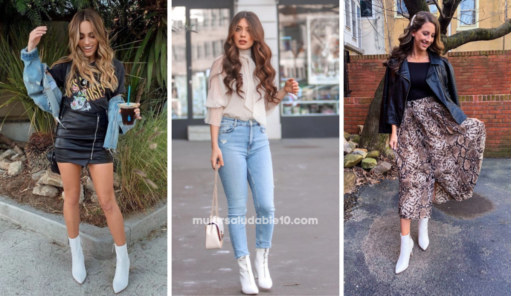 Botines blancos. El mejor aliado para crear looks chic. OUTFITS - Mujer ...