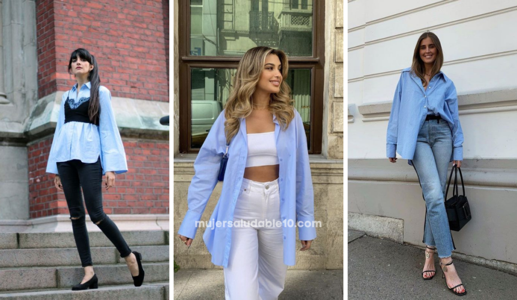 14 Formas de combinar una camisa azul - Mujer saludable 10 | Todo para ...