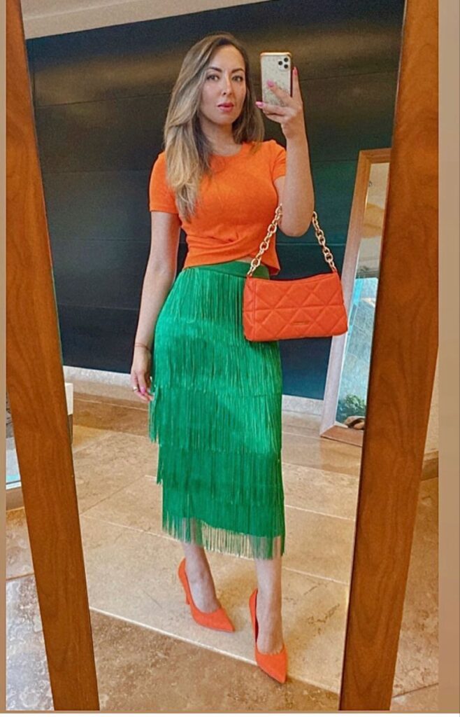 Outfits naranja y verde, La combinación de colores que agrega brillo a ...